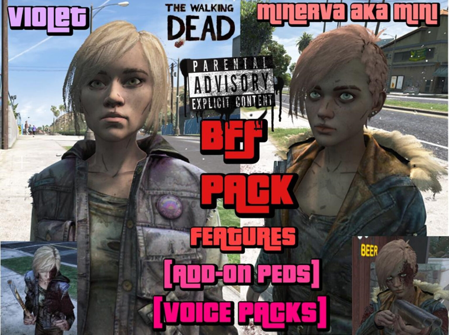 Download Violet & Minerva (TWD Final Season) [Voice Pack] + [Addon-On Ped] V1.0 - OpenIV